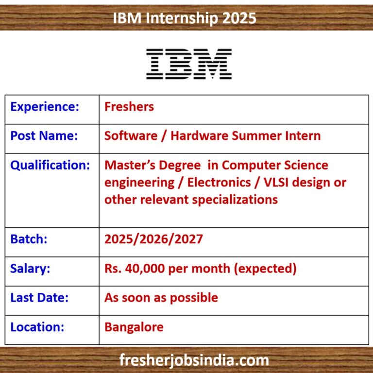 IBM Internship 2025 | Software / Hardware Summer Intern IBM Internship 2025 | Software / Hardware Summer Intern