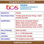 TCS Ignite and Smart Hiring 2025 | BCA, BSc Freshers