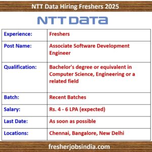 NTT Data Careers 2025 | Associate Software Development Engineer